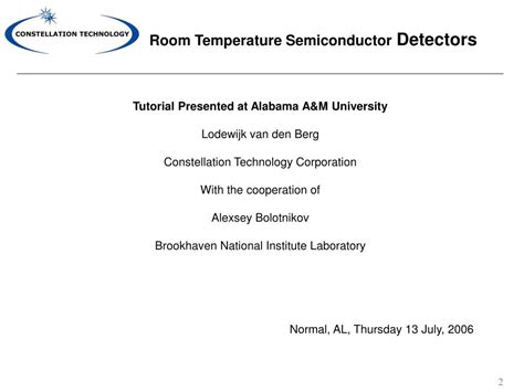Ppt Room Temperature Semiconductor Detectors Powerpoint Presentation Id3623441