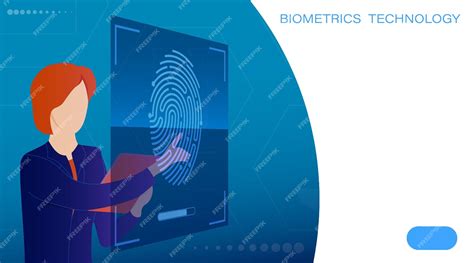 Premium Vector Woman Scans Fingerprint On Touch Screen Scanning Person Fingerprint For Mobile