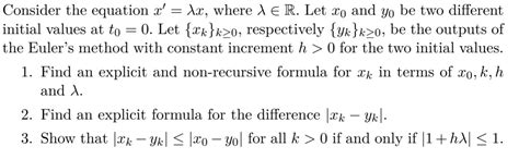 Solved Consider the equation x λx where λR Let x and y Chegg com