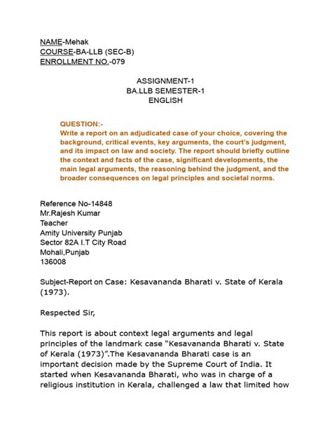 English Assignment 1 Sem1 Pdf Common Law Governance