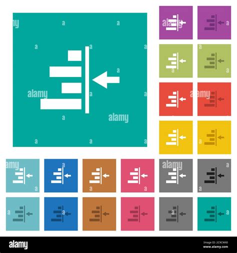 Increase Right Indentation Of Content Multi Colored Flat Icons On Plain Square Backgrounds