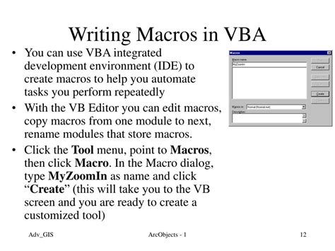 Ppt Vba And Arcobjects Programming Powerpoint Presentation Free