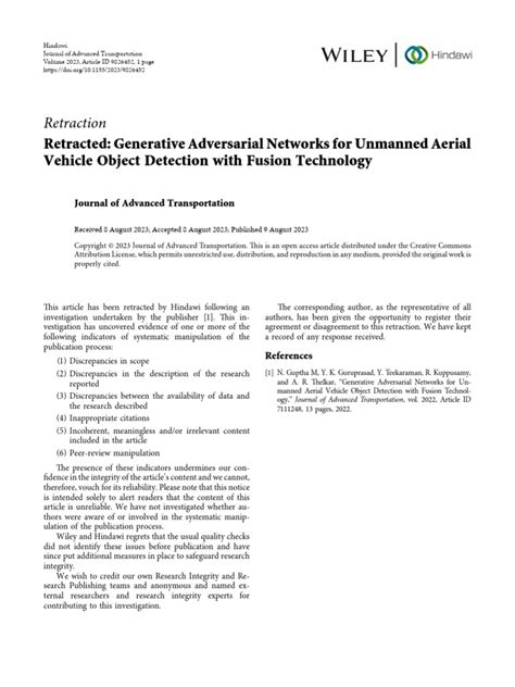 Retraction Pdf Unmanned Aerial Vehicle Computer Vision