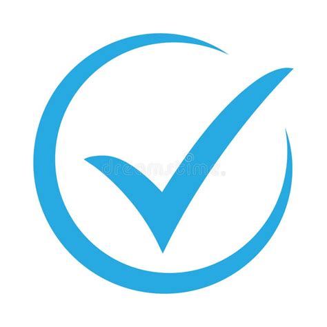 Blue Tick Icon Vector Symbol Checkmark Isolated On White Background