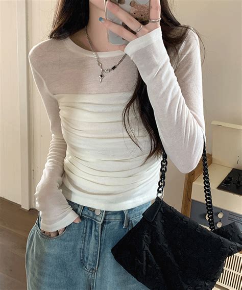 🚀당일발송🚀홀리 셔링 긴팔티 3color 에이블리