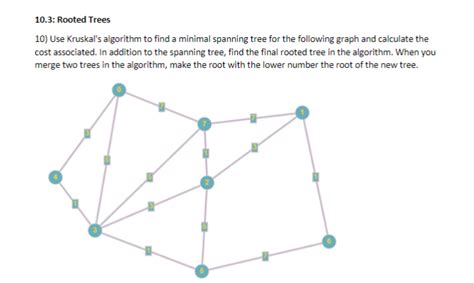103 Rooted Trees 10 Use Kruskals Algorithm To
