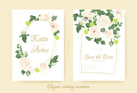 웨딩 카드 우아한 장미와 약혼 포스터 소박한 잎 프레임 웨딩 카드 배경 패션 Rsvp 초대장 꽃과 결혼 화환 봄 잎 로맨틱 웨딩 카드 0명에 대한 스톡 벡터 아트 및 기타
