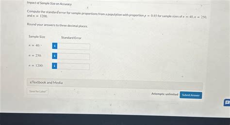 Solved Impact Of Sample Size On Accuracy Compute The Chegg Com