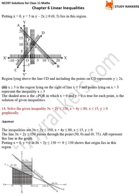 Ncert Solutions For Class 11 Maths Chapter 6 Linear Inequalities