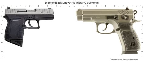 Diamondback Db9 G4 Vs Tristar C 100 9mm Size Comparison Handgun Hero