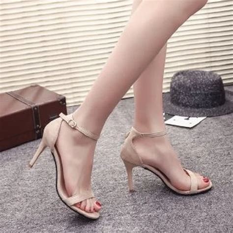 2022 여성용 섹시 스웨이드 하이힐 한 줄 버클 스틸레토 발목 랩 파티 샌들 여름 신상 Aliexpress