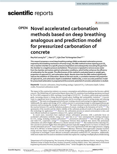Pdf Novel Accelerated Carbonation Methods Based On Deep Breathing Analogous And Prediction