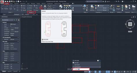 دستور Explode در اتوکد آکادمی شریفی آموزش نرم افزارهای معماری