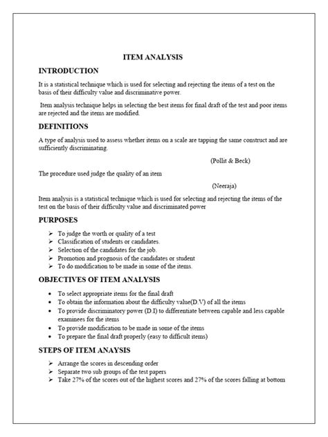 Item Analysis Pdf Nursing