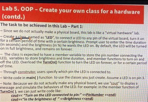 Solved Lab 5 Oop Create Your Own Class For A Hardware