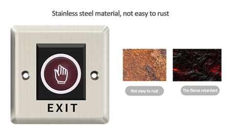 Press To Exit Button No Touch Exit Push Button Exit Switchindoor Green