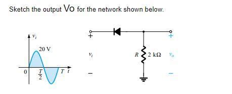 Solved Sketch The Output Vo For The Network Shown Below K Chegg Com