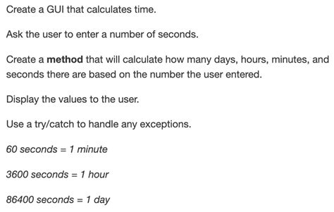 Solved Create A Gui That Calculates Time Ask The User To