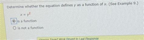 Solved Determine Whether The Equation Defines Y As A Chegg