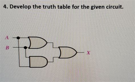 Solved 4 Develop The Truth Table For The Given Circuit Chegg Com