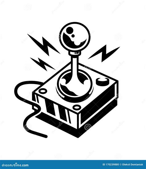 Vintage Joystick With Skull Retro Game Controller Vector Illustration Arcade Video Games