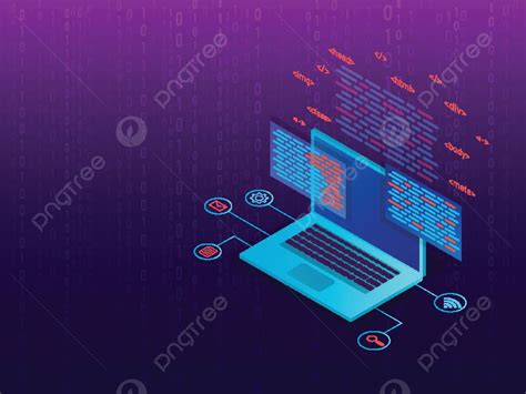 Illustration Of Laptop With An Isometric View Representing The Concept Of Coding And Programming