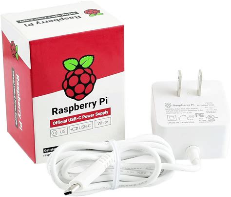 Raspberry Pi 15w Usb C Power Supply Us White Amazon Ca Electronics