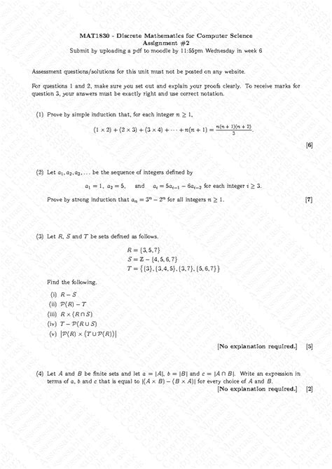 Assignment 2wm Tute 2 Solution Mat1830 Discrete Mathematics For
