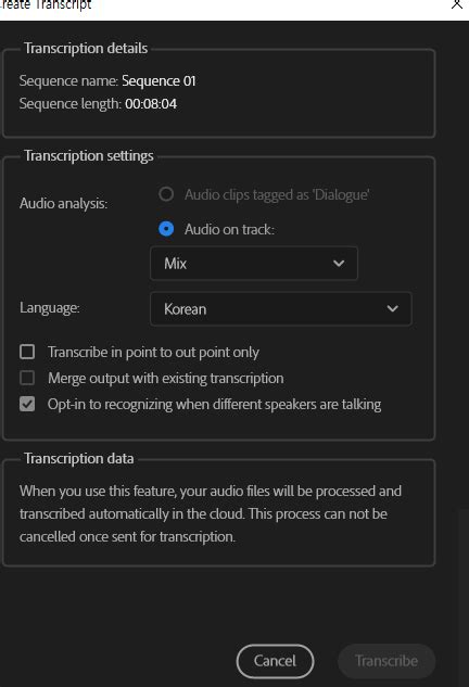 프리미어프로 자동자막 오류 지식in