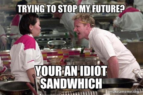 Trying To Stop My Future Your An Idiot Sandwhich Gordon Ramsay Meme