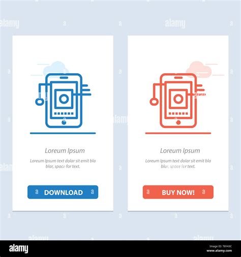 Mobile Cell Hardware Network Blue And Red Download And Buy Now Web Widget Card Template Stock