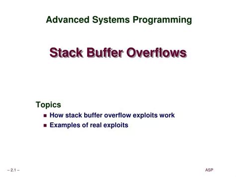 Ppt Stack Buffer Overflows Powerpoint Presentation Free Download