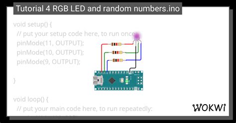 Tutorial 4 RGB LED And Random Numbers Ino Wokwi ESP32 STM32 Arduino