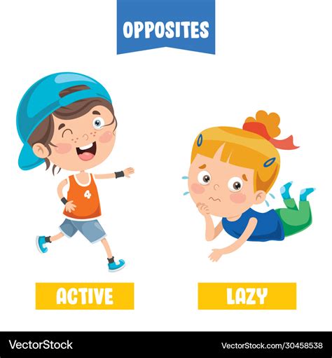 Active And Lazy Royalty Free Vector Image Vectorstock