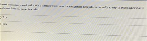 solved pattern bargaining is used to describe a situation