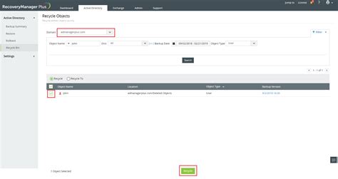 Restore Deleted Active Directory User Account Recoverymanager Plus
