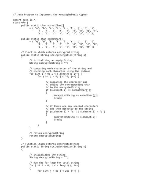 Monoalphabetic Substitution Cipher Pdf Cipher String Computer