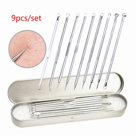 블랙헤드 바늘 제거기 여드름 스테인레스 스틸 핀셋 금속 기계 블랙 헤드 추출기 여드름 제거기 스킨 케어 클린 니들 Null Aliexpress