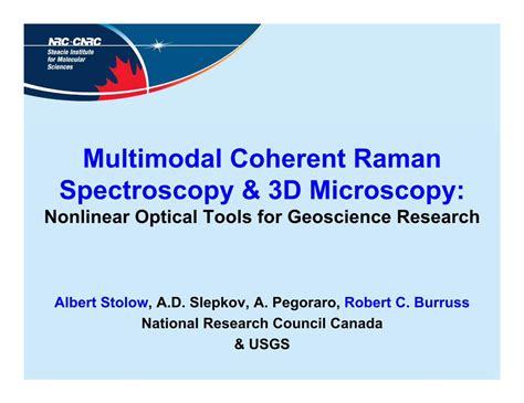 Pdf Multimodal Coherent Raman Spectroscopy And 3d … Multimodal Coherent Raman Spectroscopy