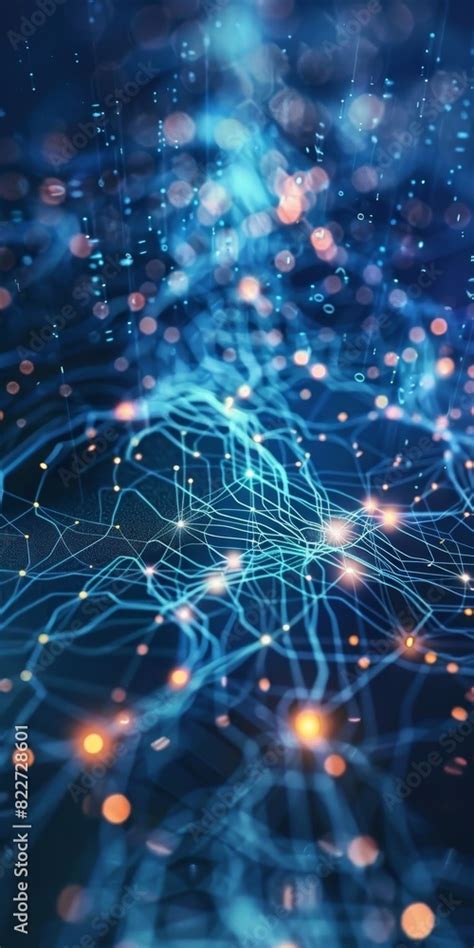 Abstract Technology Background Of A Quantum Computing System With A Cyber Network Grid And