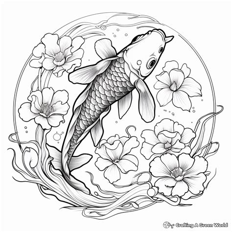 Koi Fish Coloring Page
