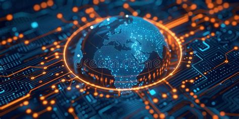 Digital World Globe Concept Of Global Network And Connectivity On Earth Stock Illustration