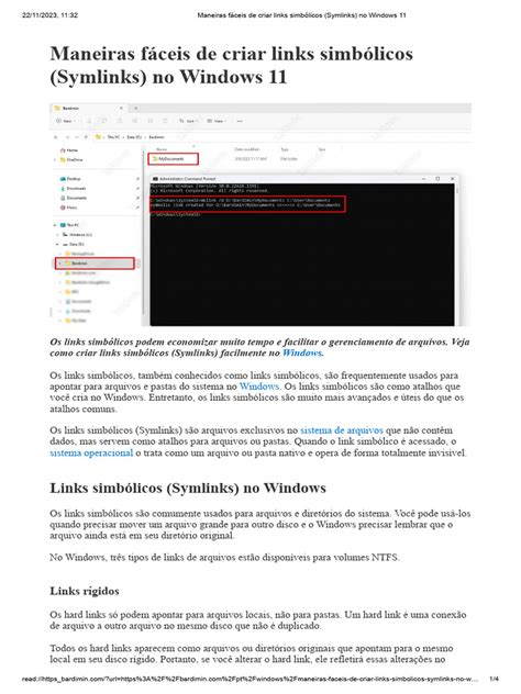 maneiras fáceis de criar links simbólicos symlinks no windows 11