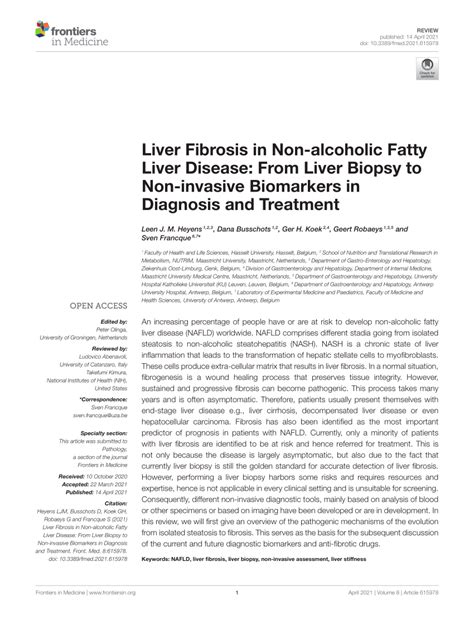 Pdf Liver Fibrosis In Non Alcoholic Fatty Liver Disease From Liver Biopsy To Non Invasive