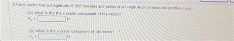 Solved A Force Vector Has A Magnitude Of 585 Newtons And