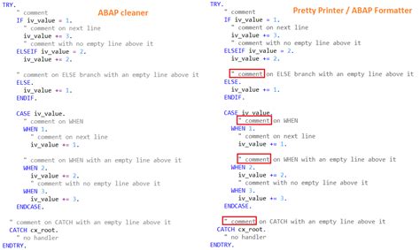 Alignment Differences In Pretty Printer Versus Abap Cleaner · Issue 9