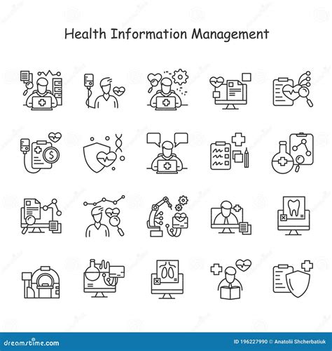 Medical Management Line Icons Sethealthcare And Health Information