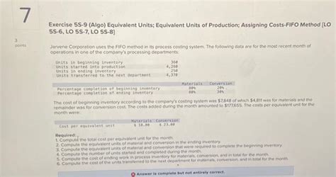 Solved Exercise 5s 9 Algo Equivalent Units Equivalent