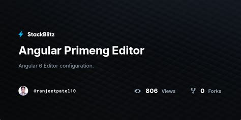 Angular Primeng Editor Stackblitz