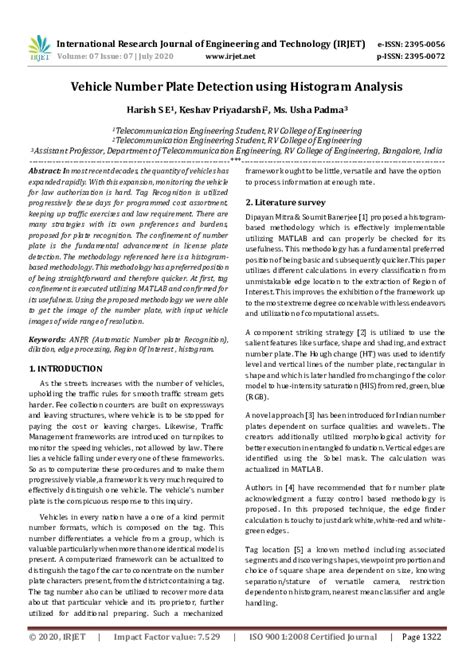 Pdf Vehicle Number Plate Detection Using Histogram Analysis